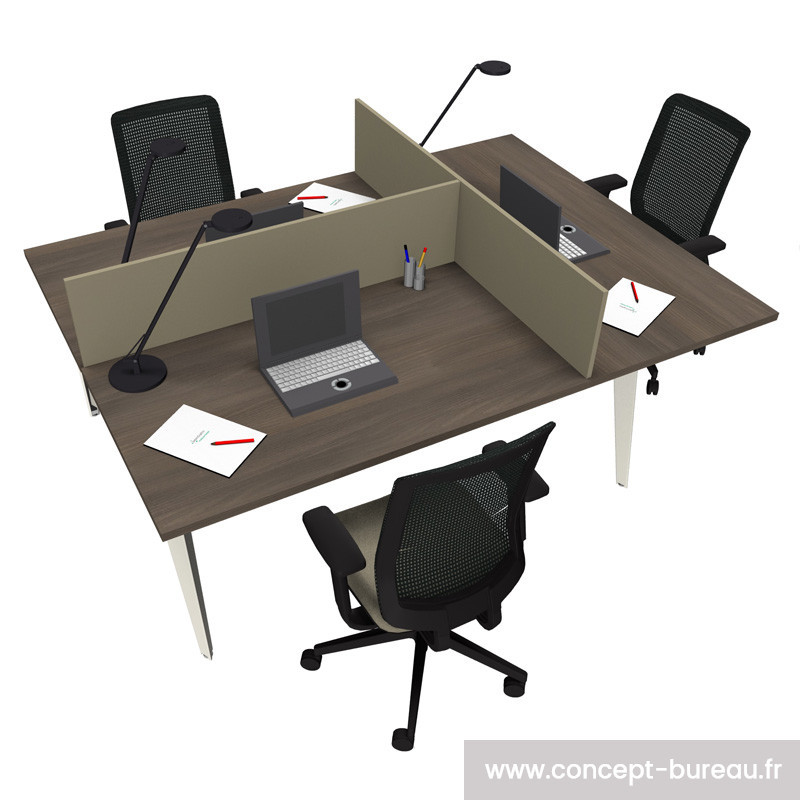 Bureau bench 3 personnes pas cher DRALET