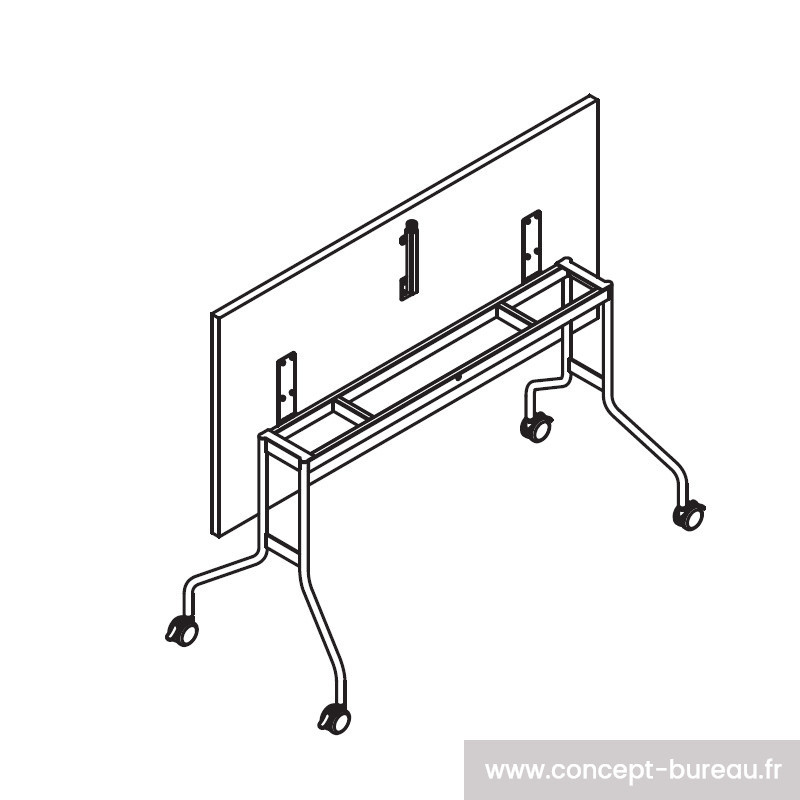 Table de réunion rabattable et sur roulettes- SELFIE