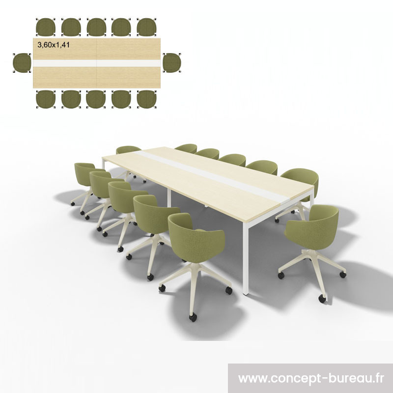 Table de conférence design 8/12 personnes - AGORA