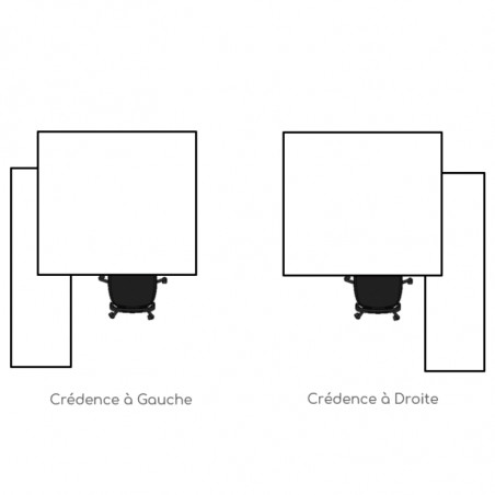 Grand bureau de direction carré sur crédence - LOGES