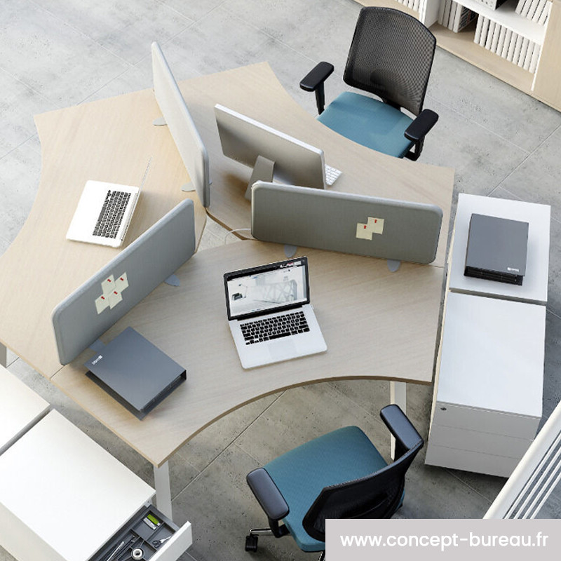 Bureau marguerite 3 personnes - TRIBAX A